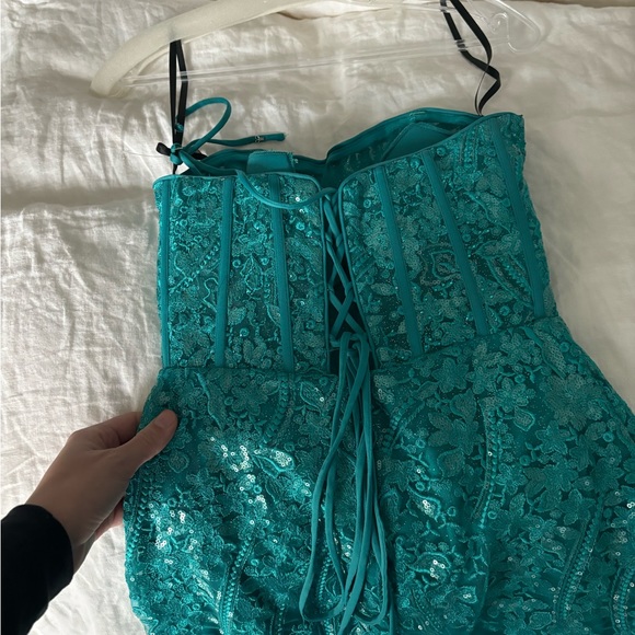 Alyce Paris | Dresses | Strapless Sparkle Lace Homecoming Dress | Poshmark